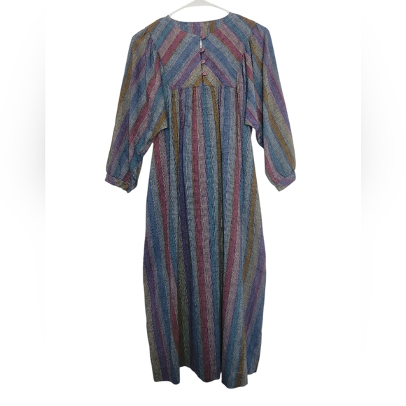 Vintage | Dresses | Vintage Joyce Ewing Bradley Striped Midi Dress Boho ...